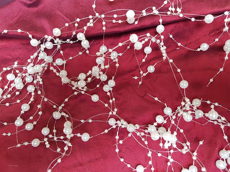 White Pearl Bead Garland 1.8m - Christmas Garlands and Wreaths